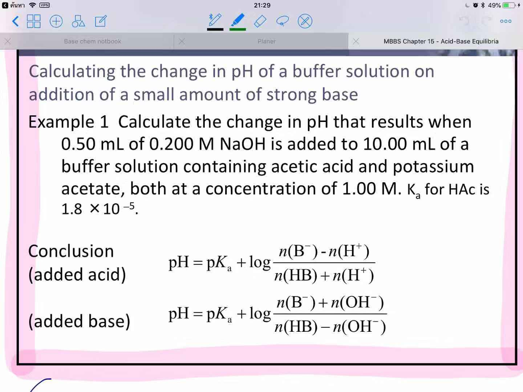 Solved Calculate the change in pH that results when 0.50 mL | Chegg.com