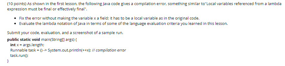 Solved (10 points) As shown in the first lesson, the | Chegg.com