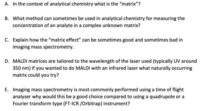 Solved A. In the context of analytical chemistry what is the | Chegg.com