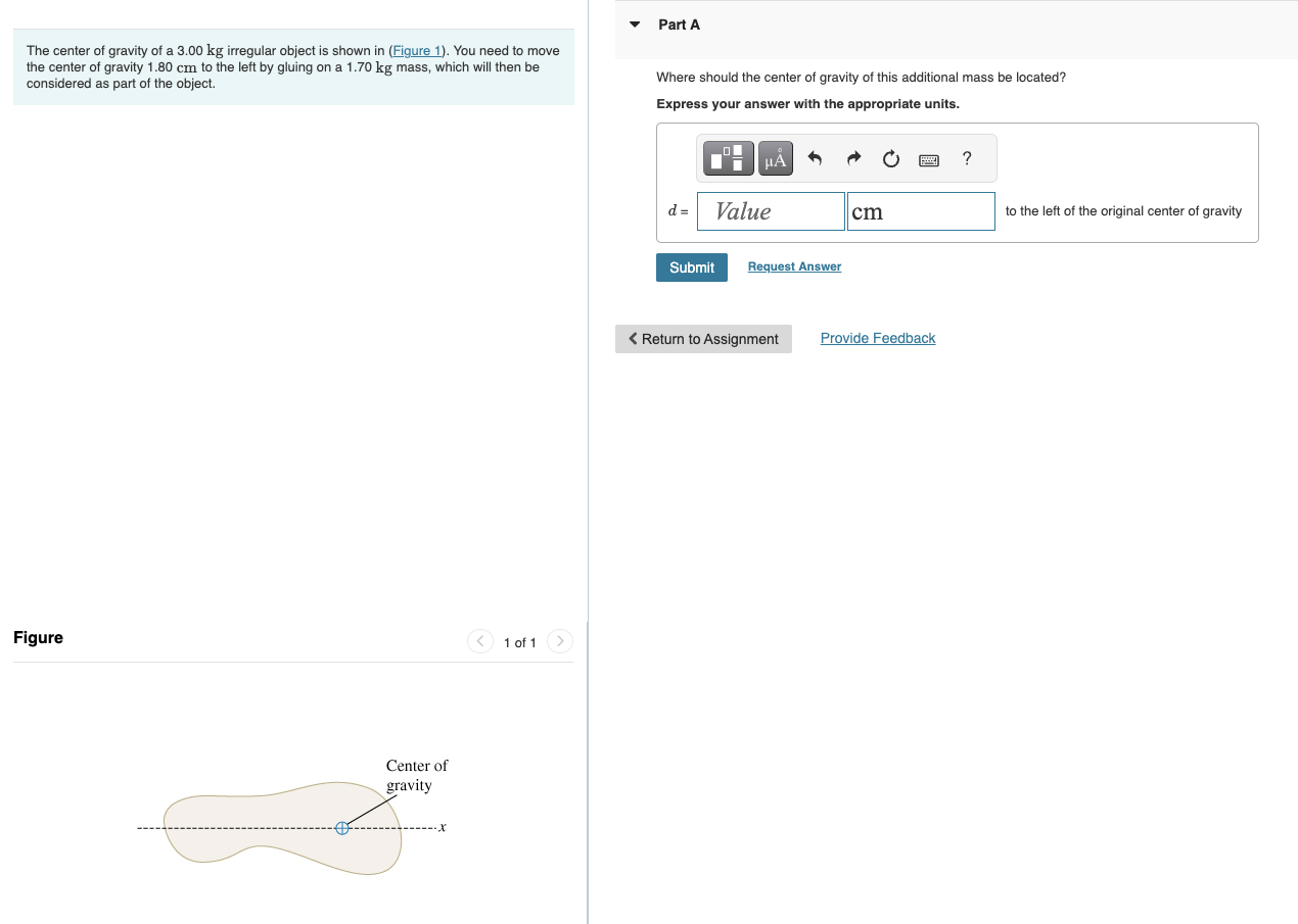 Solved Part AThe center of gravity of a 3.00kg ﻿irregular | Chegg.com