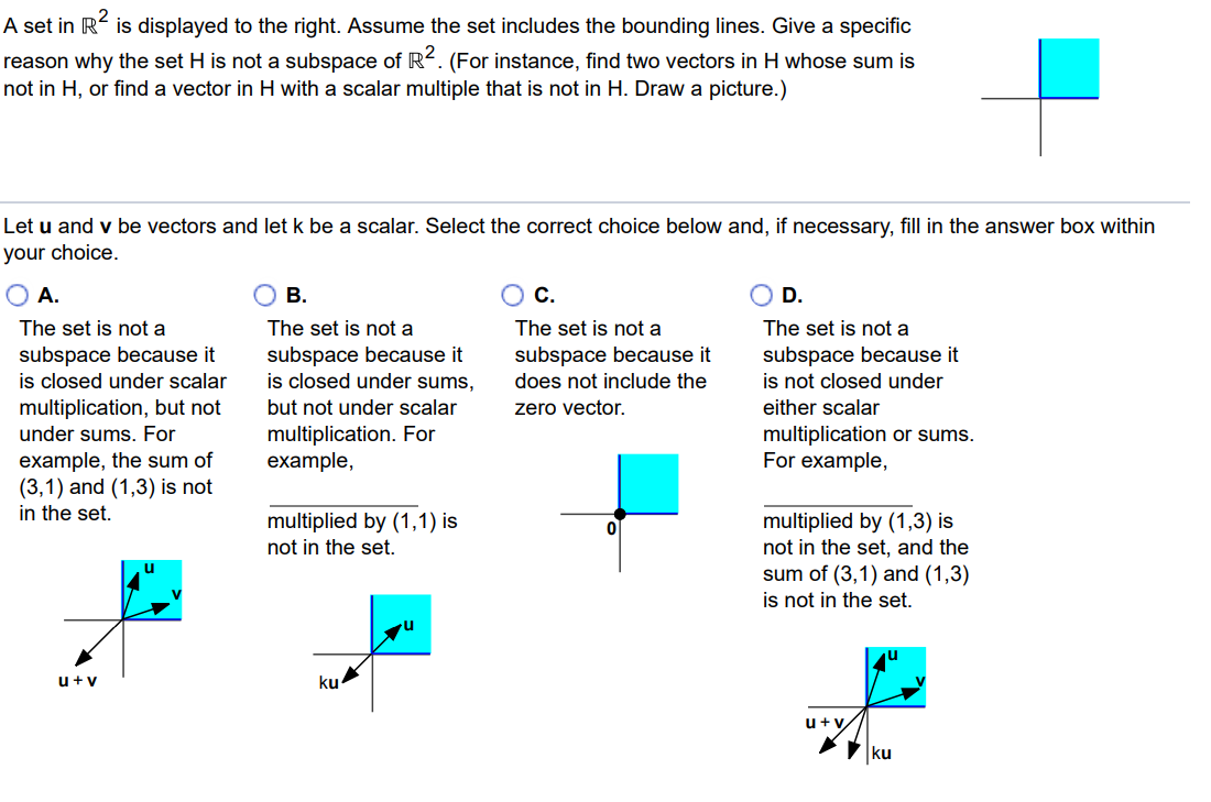 Solved A set in R2 is displayed to the right. Assume the set | Chegg.com
