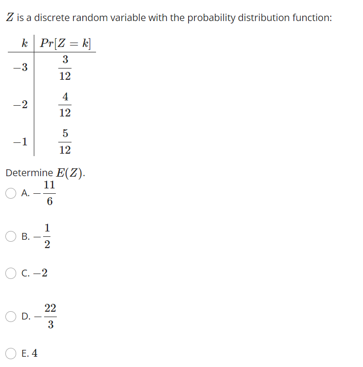 Solved Z is a discrete random variable with the probability | Chegg.com
