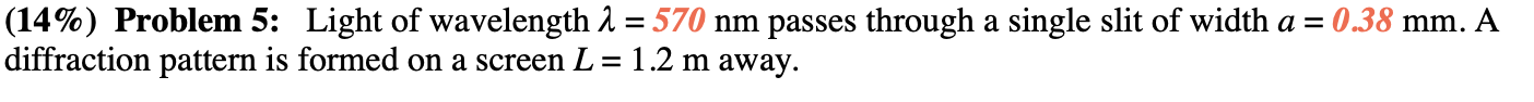 Solved Light of wavelength λ = 570 nm passes through a | Chegg.com