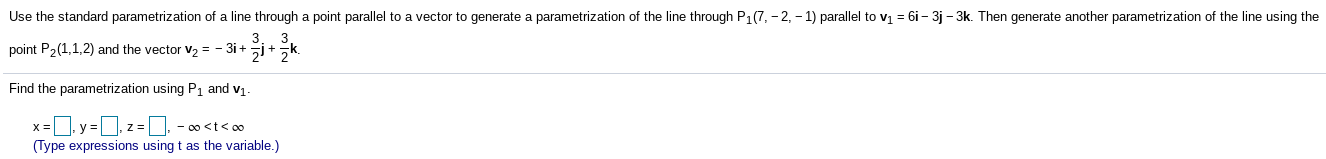Solved Use the standard parametrization of a line through a | Chegg.com