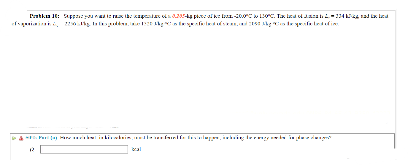 Solved Problem 10: Suppose you want to raise the temperature | Chegg.com