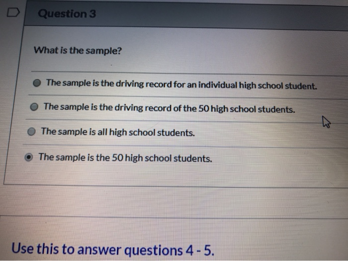Solved Use this to answer questions 1-3. A sample of 50 high | Chegg.com