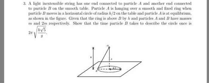 Solved 3. A light inextensible string has one end connected | Chegg.com