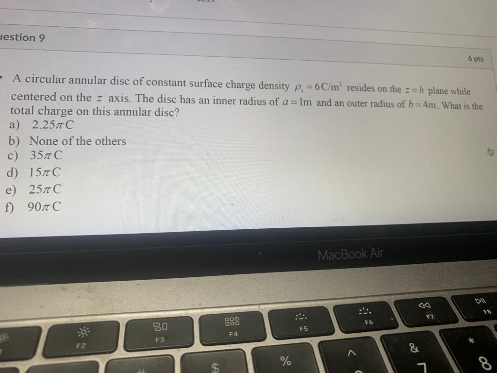 Solved A circular annular disc of constant surface charge | Chegg.com