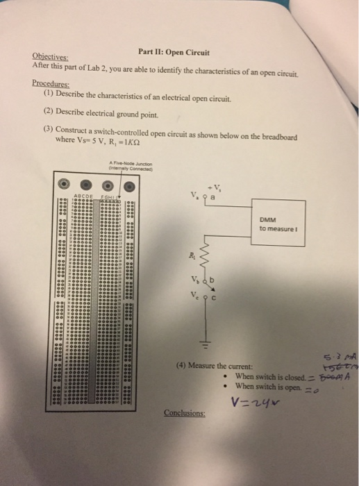 Solved Lab 2- Measuring Resistance and Open Circuit Part I | Chegg.com