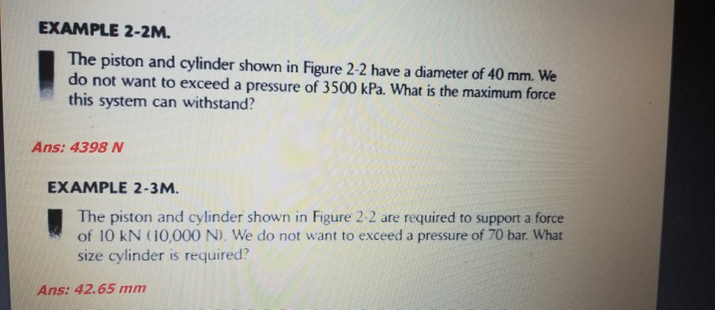 Solved EXAMPLE 2-4. Figure 2-5 shows an input cylinder with | Chegg.com