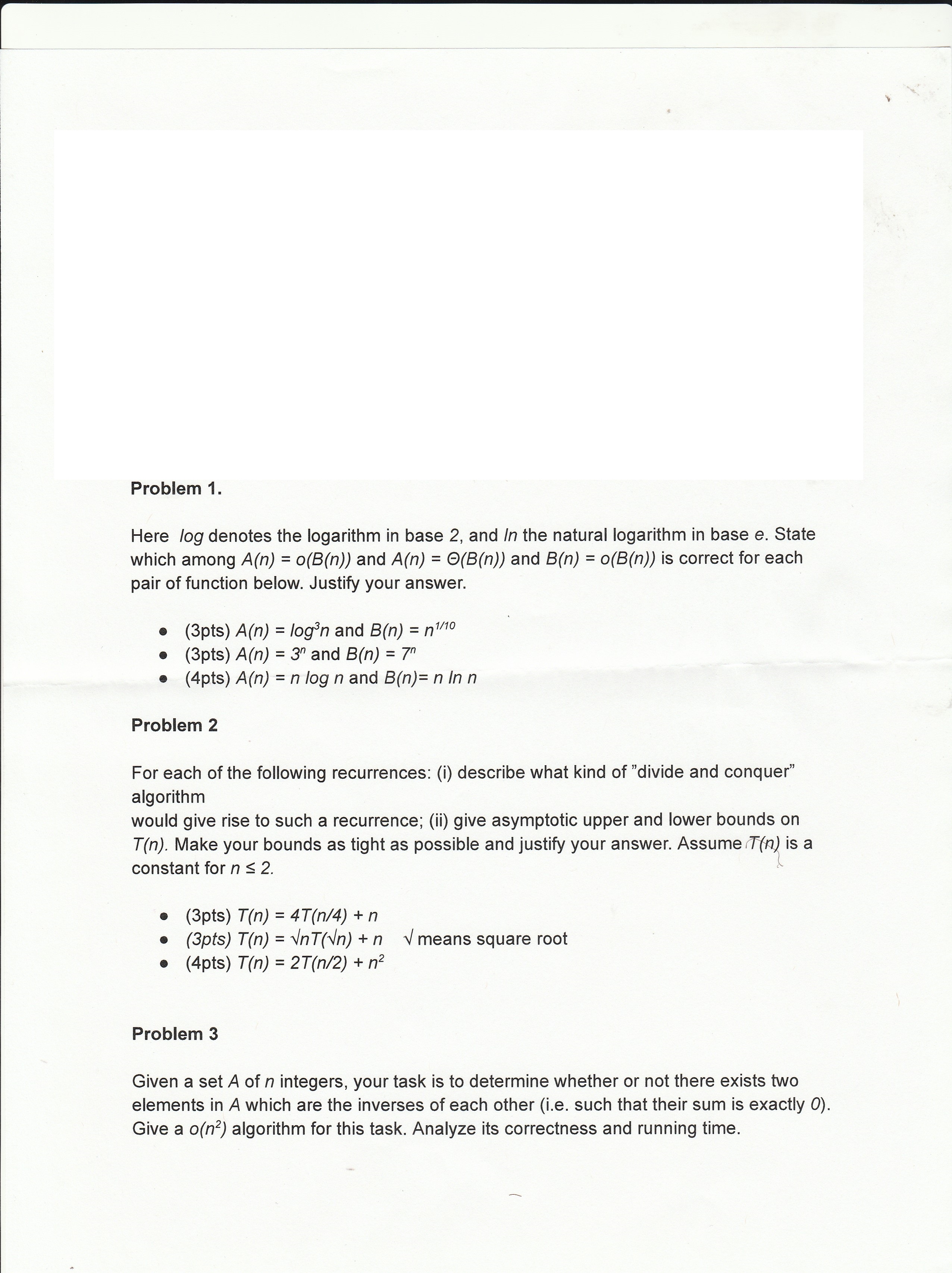 Solved Here Log Denotes The Logarithm In Base 2 And In The
