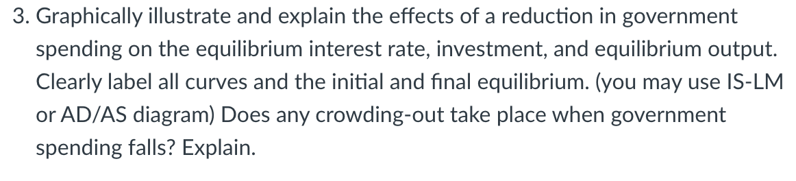 Solved 3. Graphically illustrate and explain the effects of | Chegg.com