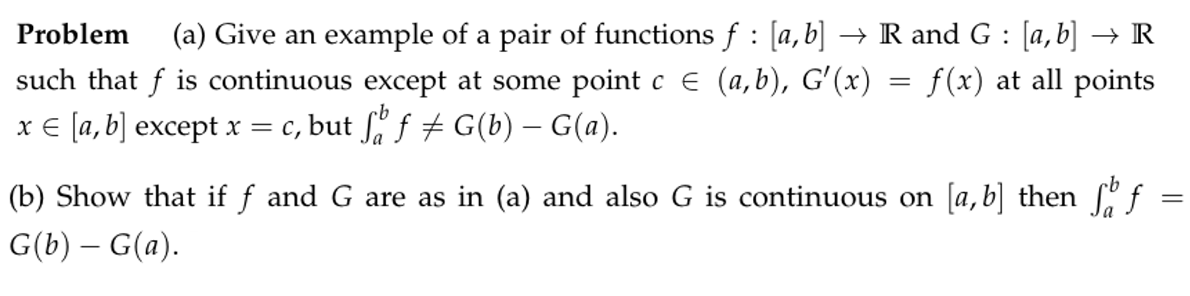 Solved = Problem (a) Give an example of a pair of functions | Chegg.com