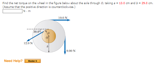 Solved Find the net torque on the wheel in the figure below | Chegg.com