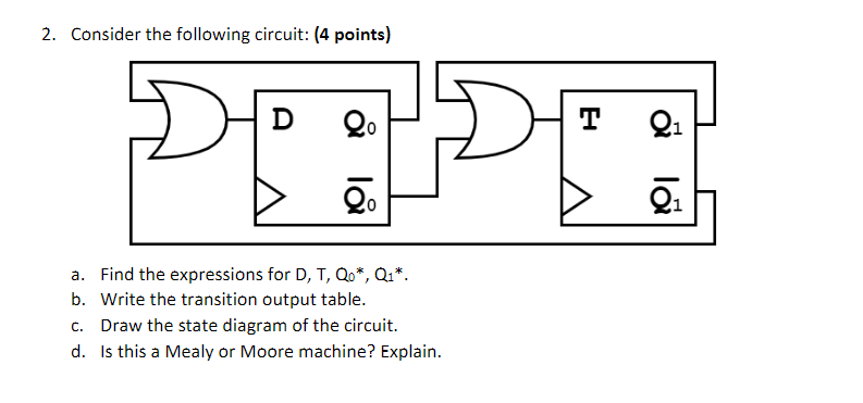 [Solved]: 2. Consider the following circuit: (4 points) a.