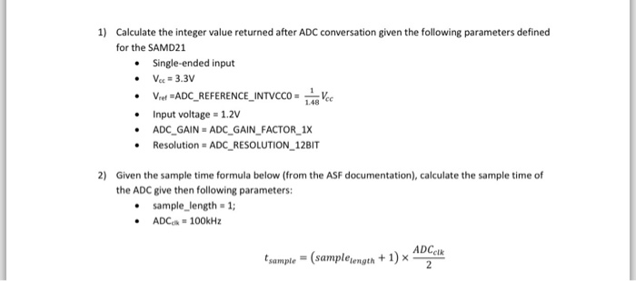 Solved Calculate the integer value returned after ADC | Chegg.com