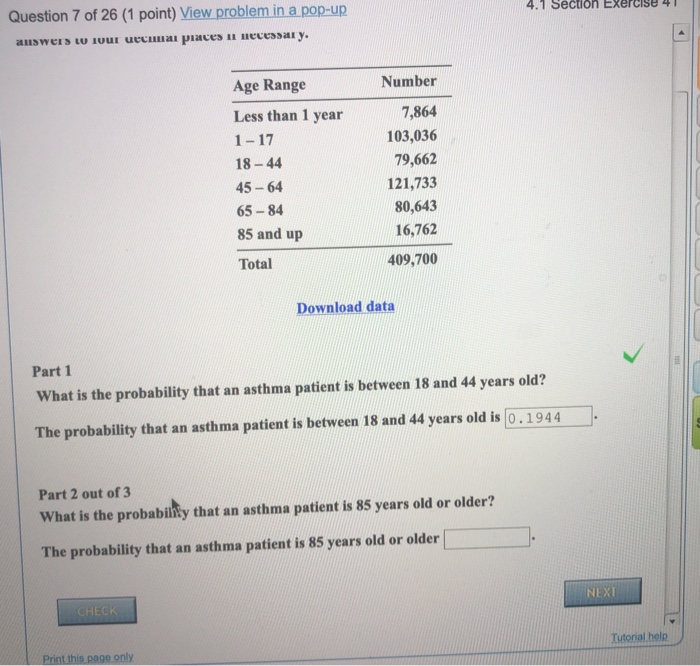 Solved Question 7 of 26 (1 point) View problem in a pop-up | Chegg.com