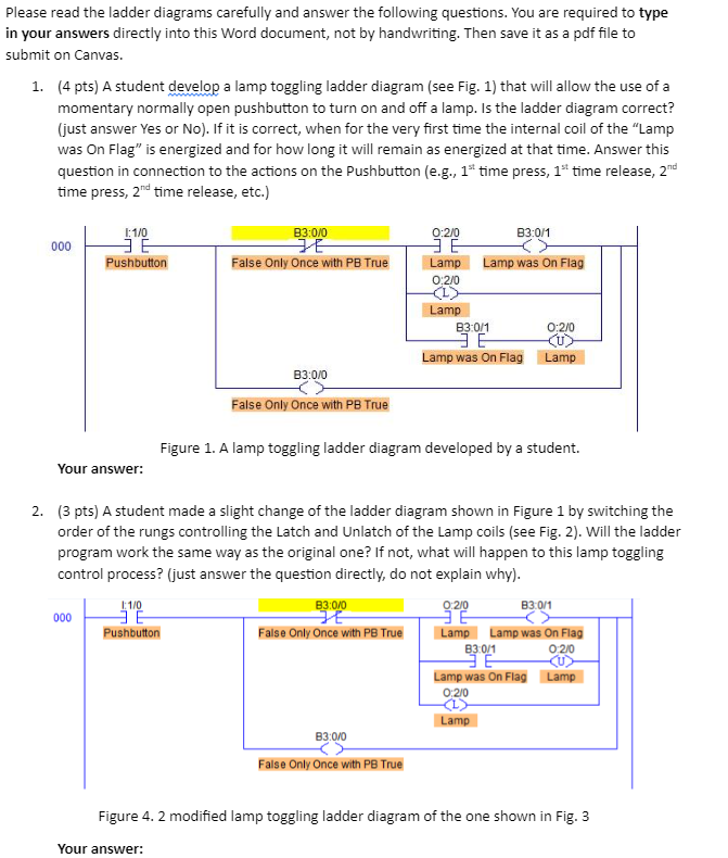Please read the ladder diagrams carefully and answer | Chegg.com