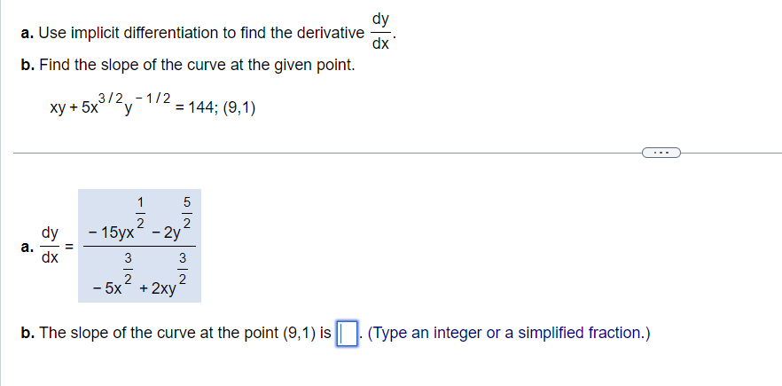 Solved a. Use implicit differentiation to find the | Chegg.com