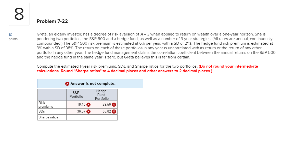 Solved Problem 7-22 10 points Greta, an elderly investor, | Chegg.com