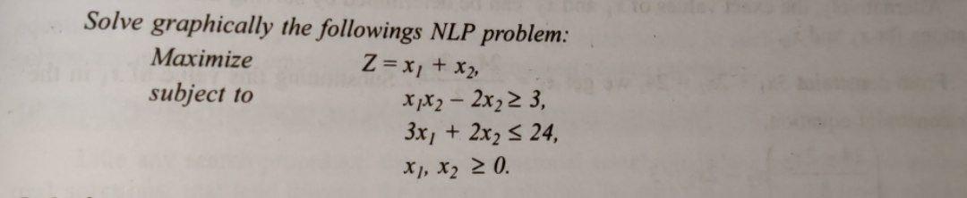 Solved Solve graphically the followings NLP problem: | Chegg.com