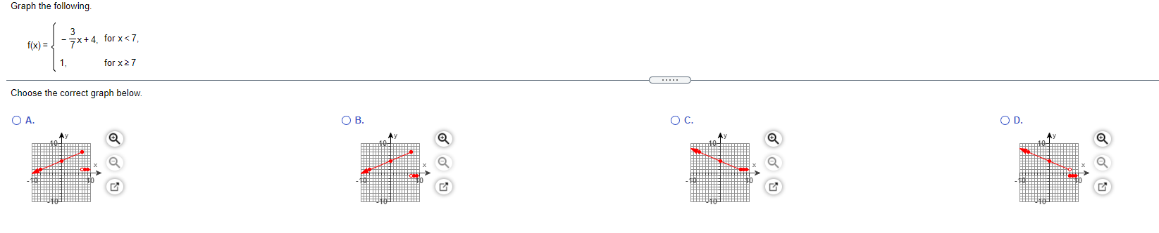 Solved Graph the following f(x)=7X+4, for x