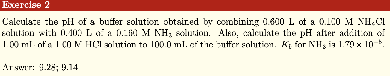 Solved Calculate the pH of a buffer solution obtained by | Chegg.com