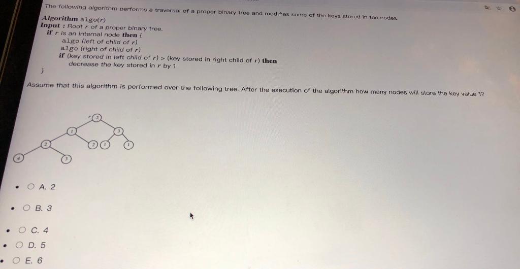 Solved The following algorithm performs a traversal of a | Chegg.com
