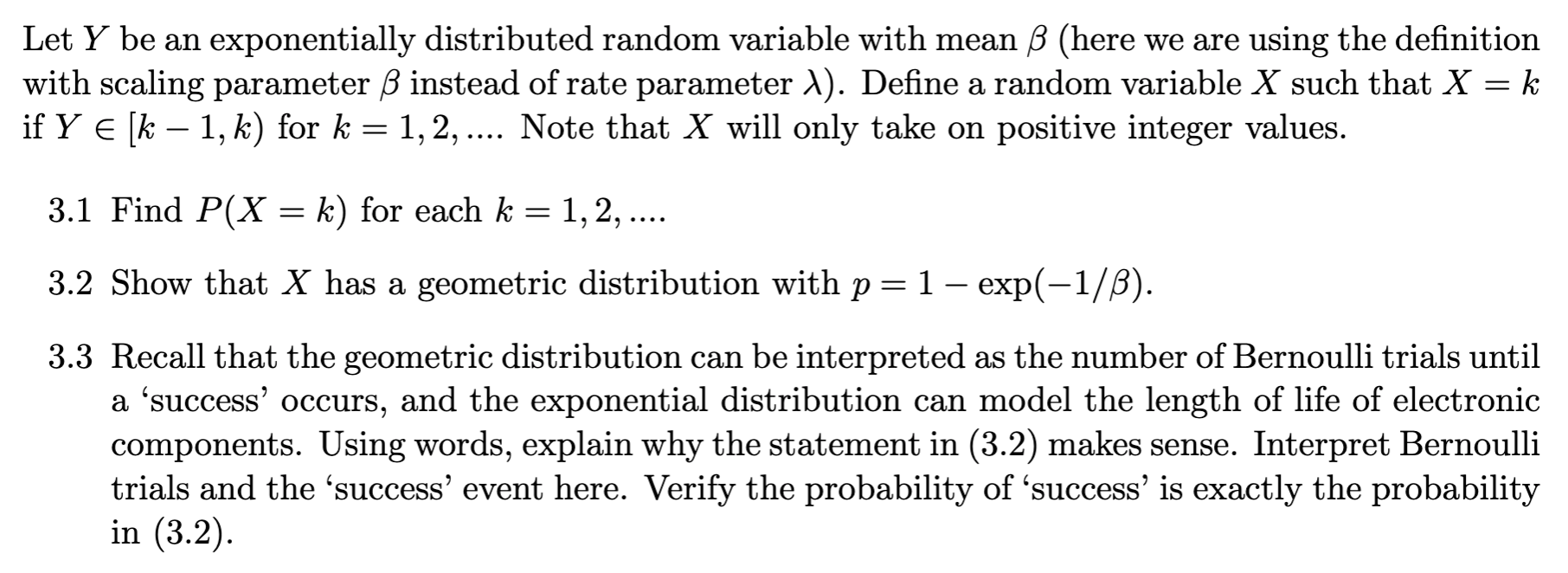 Solved Let Y be an exponentially distributed random variable | Chegg.com