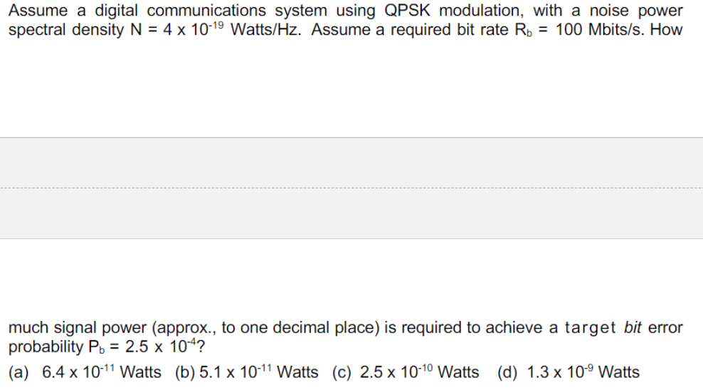 Solved Assume a digital communications system using QPSK | Chegg.com