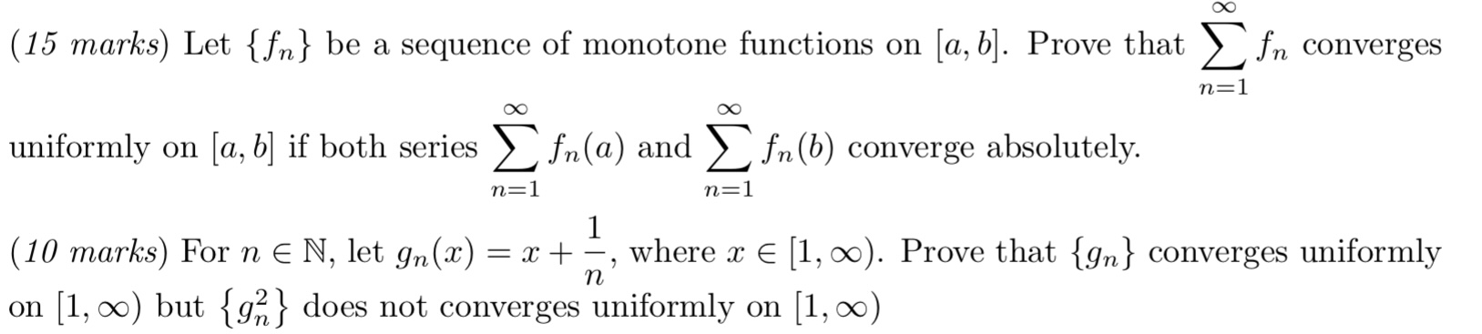 Solved (15 ﻿marks) ﻿Let {fn} be ﻿a sequence of ﻿monotone | Chegg.com