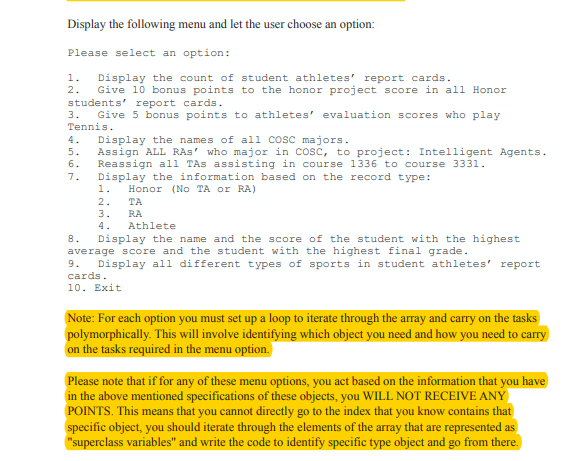 Solved class StudentReportCardTest This is the driver class | Chegg.com