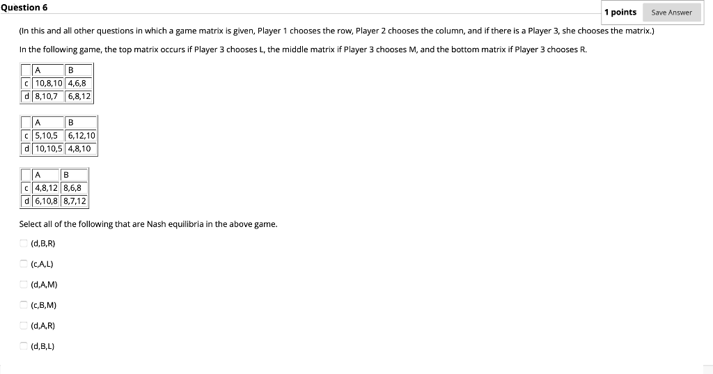 Solved Question 6 1 points Save Answer (In this and all | Chegg.com