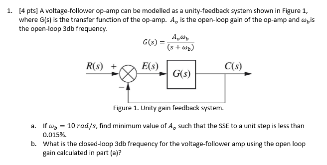 Solved [4 pts] A voltage-follower op-amp can be modelled as | Chegg.com