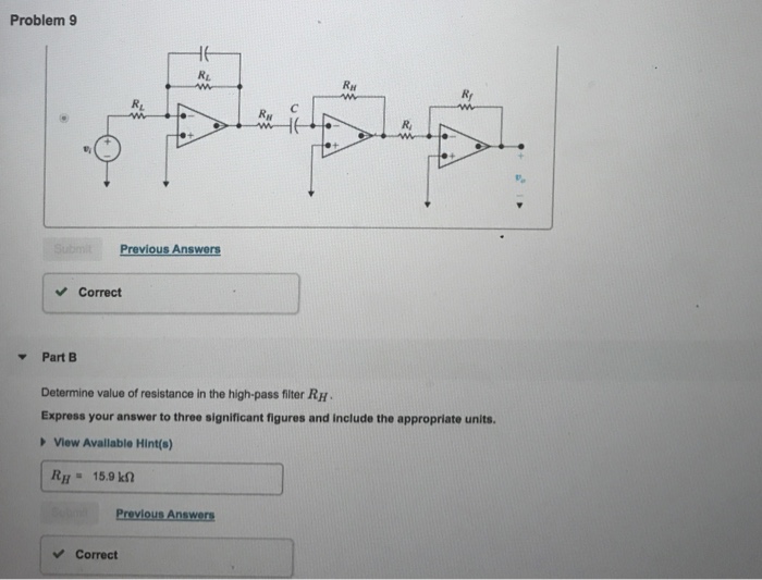 Problem 9 RL RH Previous Answers Correct Part B | Chegg.com