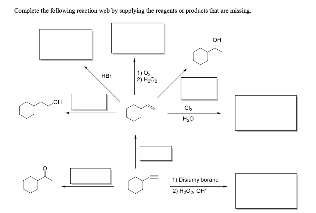 Solved Complete the following reaction web by supplying the | Chegg.com
