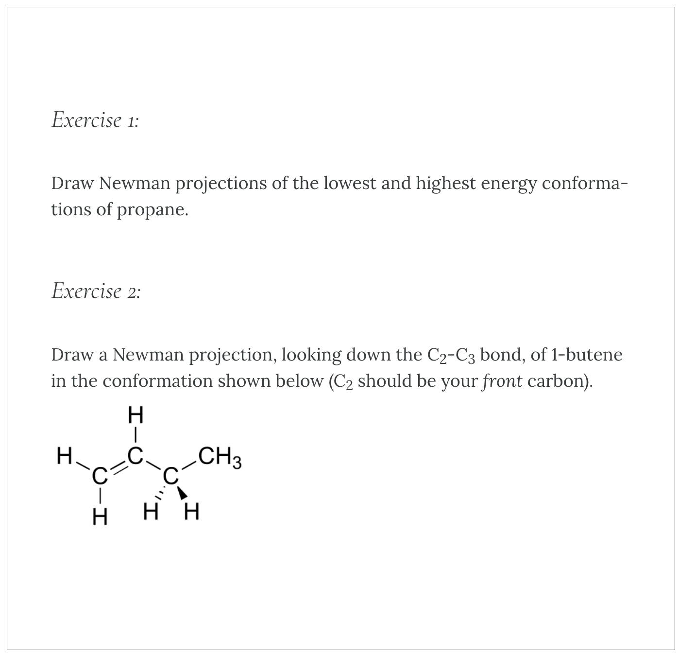 Solved Draw Newman projections of the lowest and highest | Chegg.com