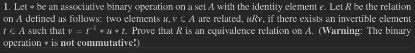 Solved 1. Let * be an associative binary operation on a set | Chegg.com