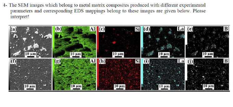 Solved 4- The SEM images which belong to metal matrix | Chegg.com