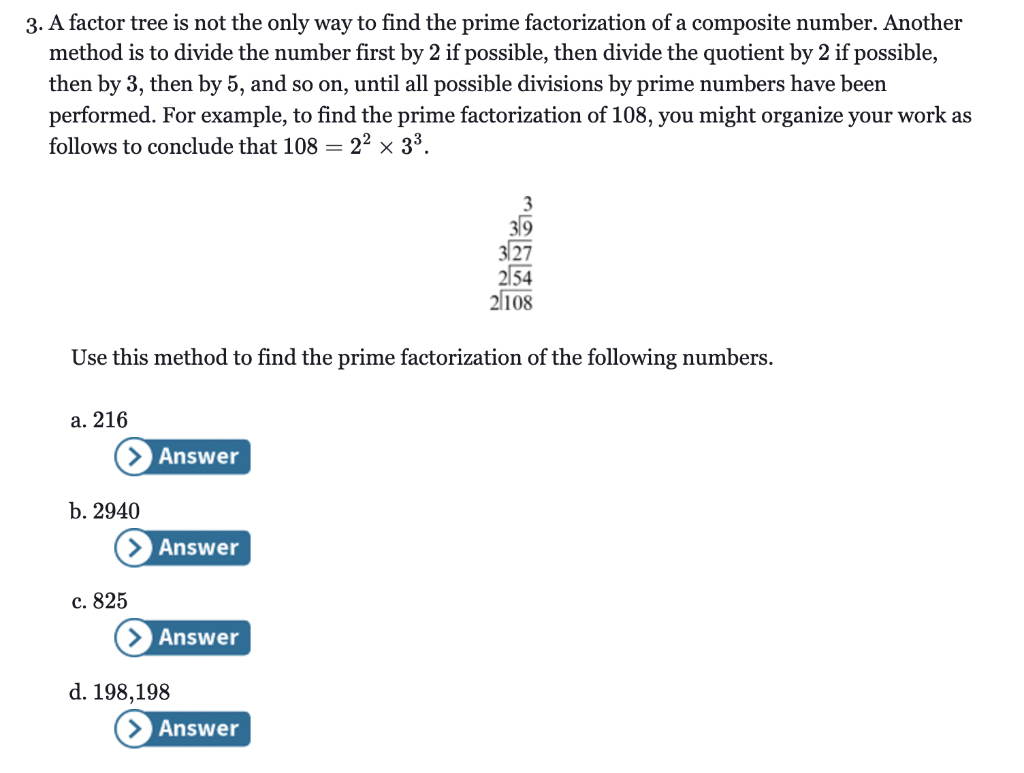 Solved 3. A factor tree is not the only way to find the | Chegg.com