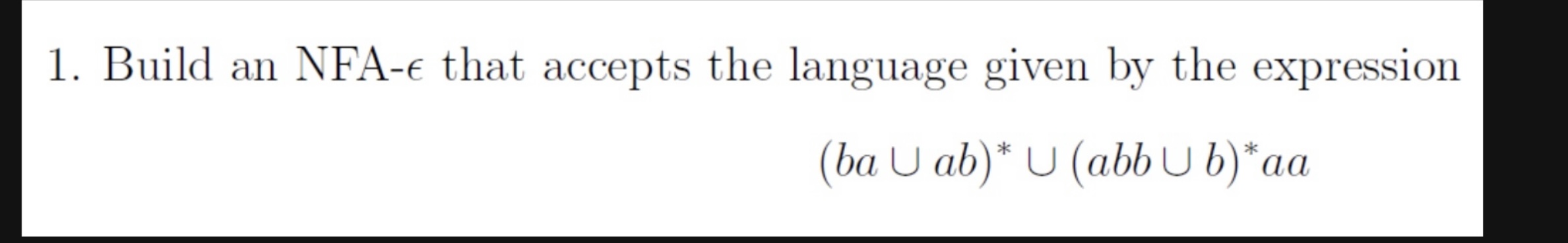 Solved Build an NFA- ϵ that accepts the language given by | Chegg.com