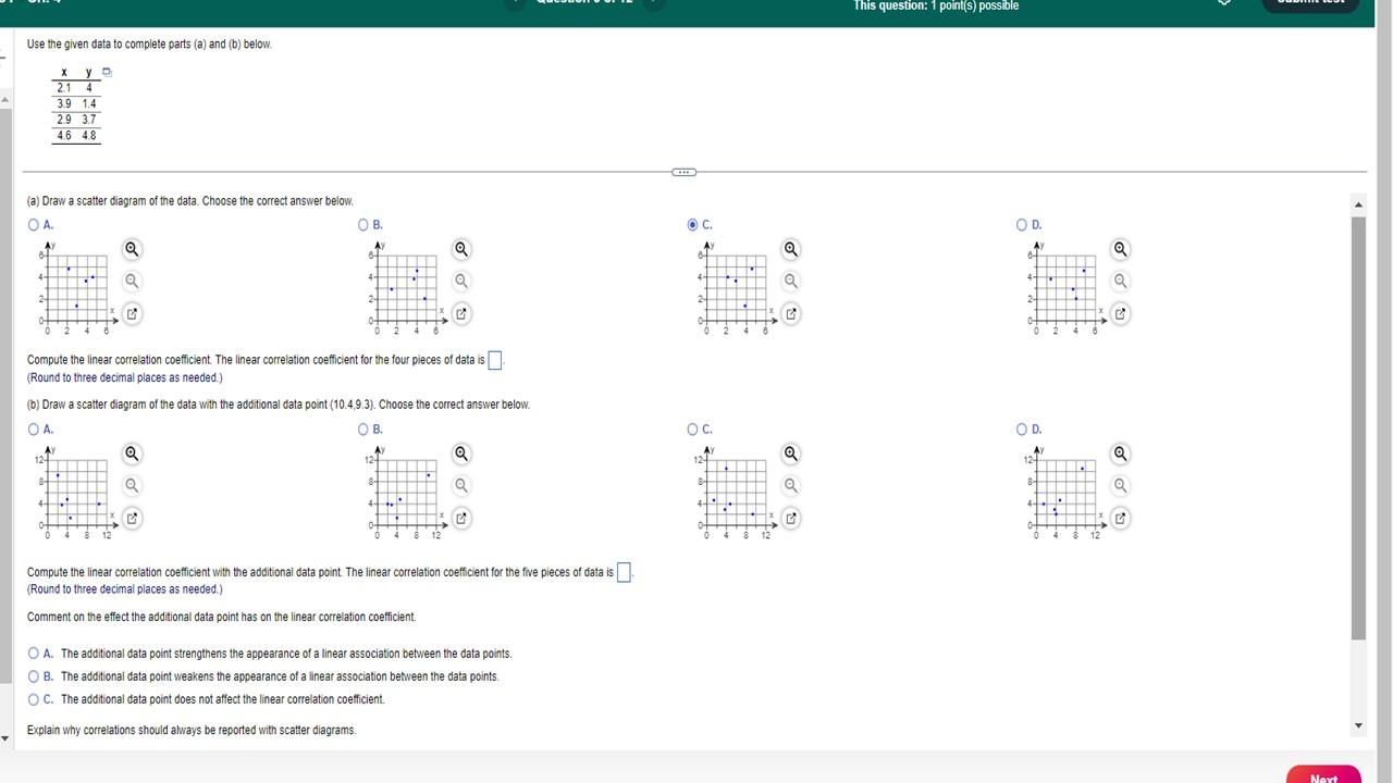Solved Use the given data to complete parts (a) and (b) | Chegg.com