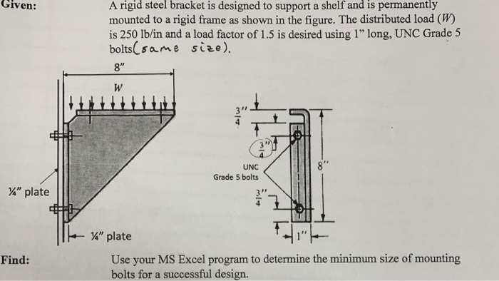 Given: A rigid steel bracket is designed to support a | Chegg.com