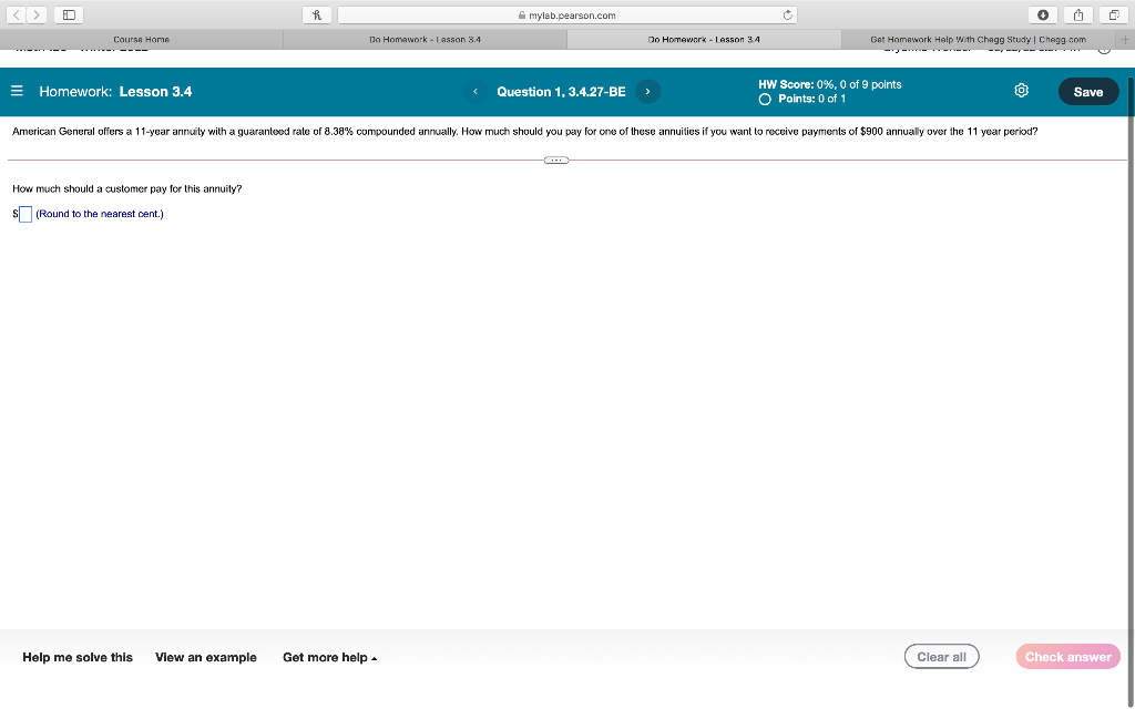 Solved mylab.pearson.com Course Home Da Homework - Lasson | Chegg.com
