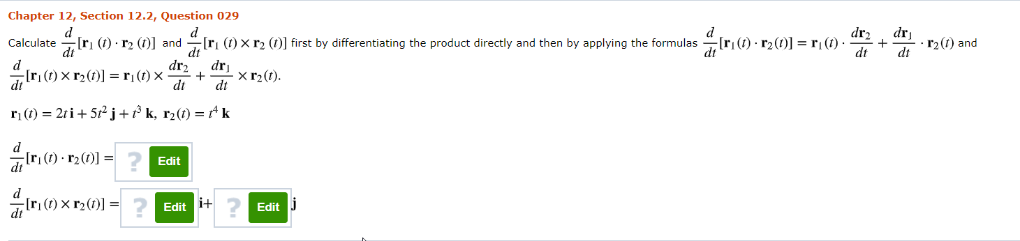 Solved Chapter 12, Section 12.2, Question 029 d d Calculate | Chegg.com