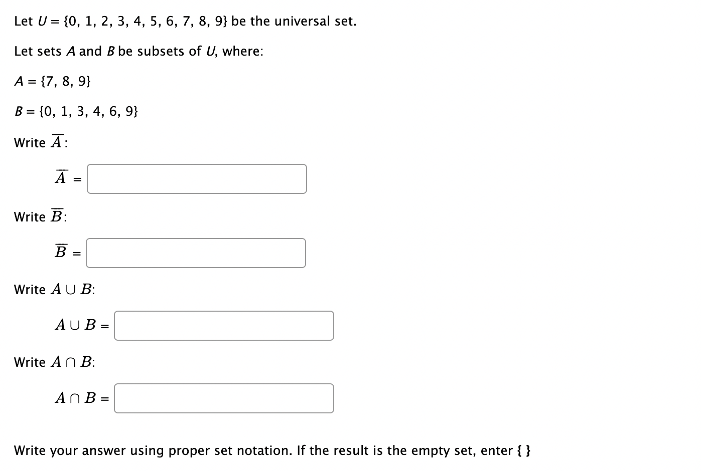 Solved Let U={0,1,2,3,4,5,6,7,8,9} be the universal set. Let | Chegg.com Solved Let U={0,1,2,3,4,5,6,7,8,9} be the universal set. Let | Chegg.com