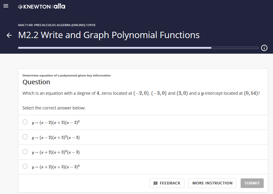 Solved OKNEWTON alta MAC1140: PRECALCULUS ALGEBRA (ONLINE) | Chegg.com