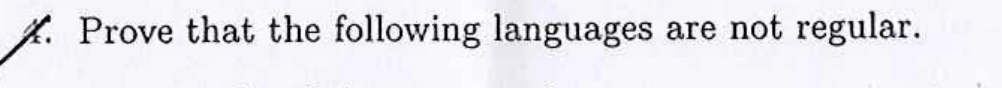 Solved Prove that the following languages are not regular. | Chegg.com