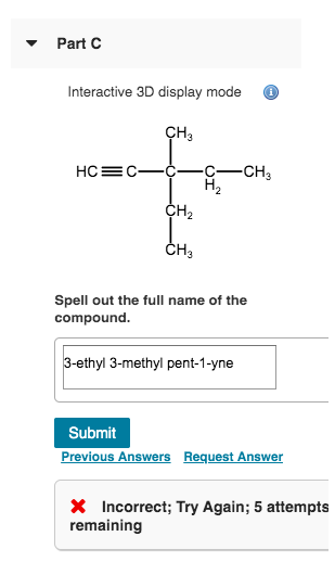 Solved Part C Interactive 3D display mode HC=c––––CH, | | Chegg.com