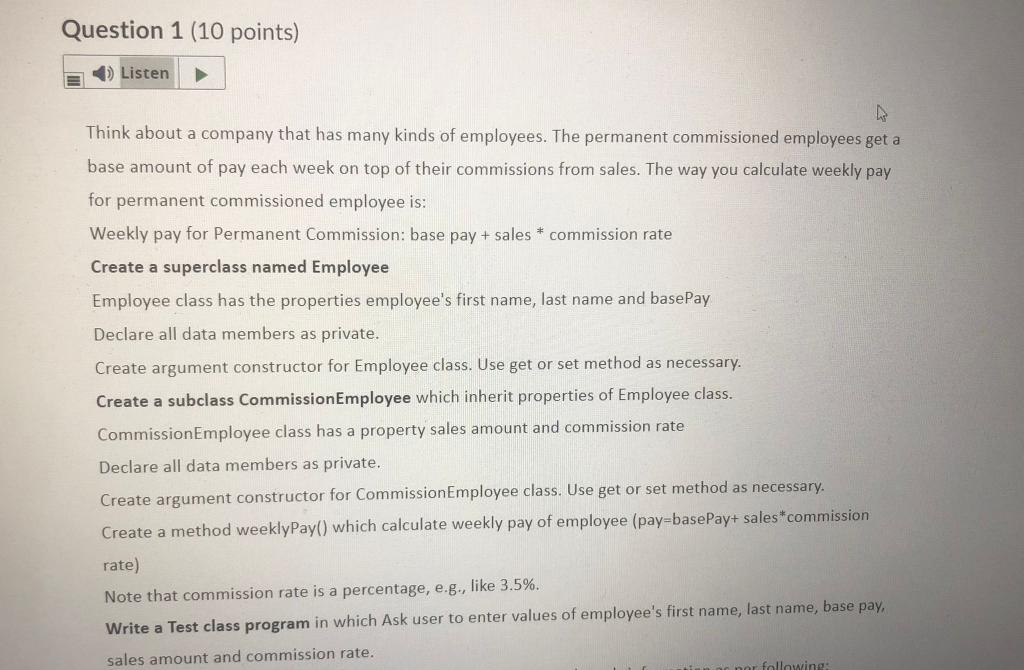 Solved Question 1 (10 points) Listen 4 Think about a company | Chegg.com